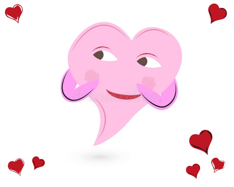 Diffident heart stock illustration. Illustration of funny - 30783698