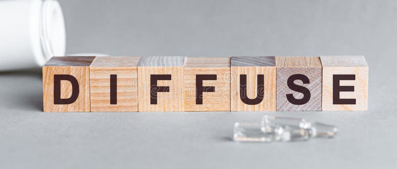 Diffuse is a Word Written in Black Letters on Wooden Cubes Stock Image ...