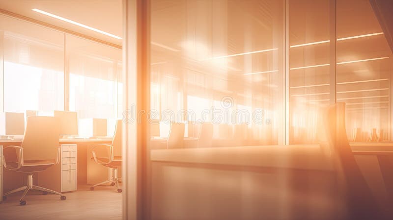 Modern Cubicle Office Interior Stock Illustration - Illustration of ...