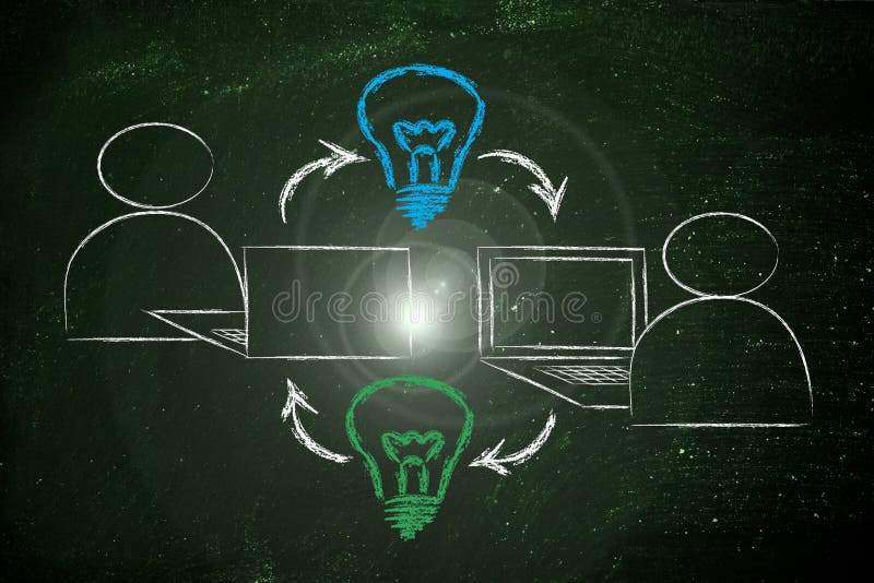 Diffusion and Exchange of Ideas through the Internet Stock Illustration ...