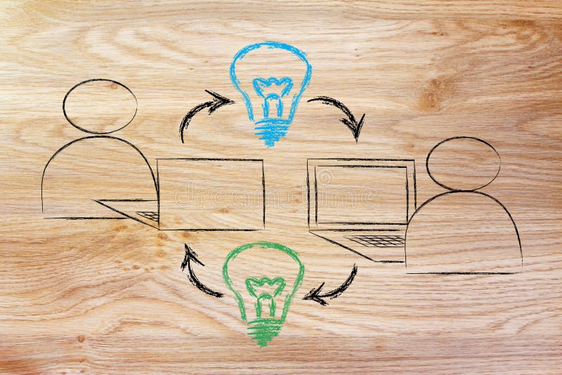 Diffusion and Exchange of Ideas through the Internet Stock Illustration ...