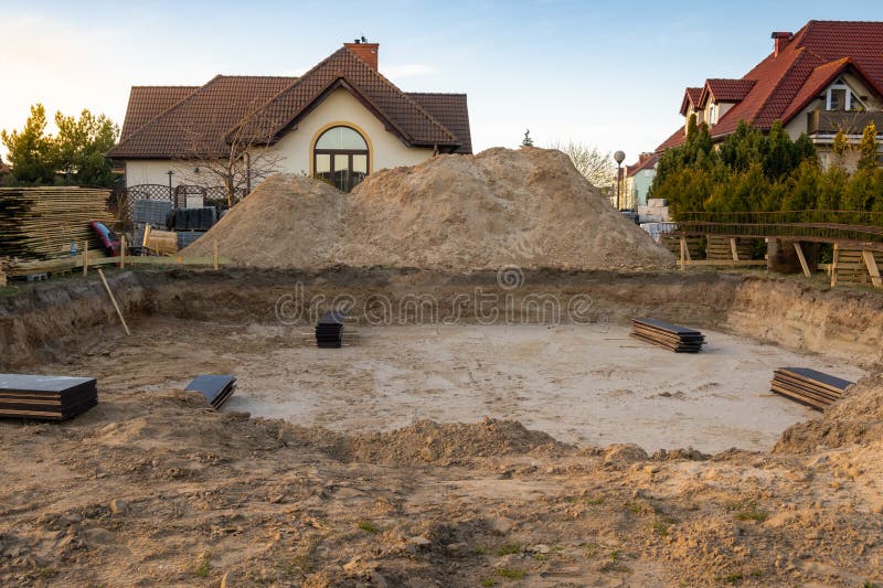 Dig in the Ground for the Construction Stock Image - Image of ...