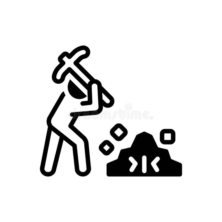 Black Solid Icon for Dig, Ditching and Pit Stock Vector - Illustration ...