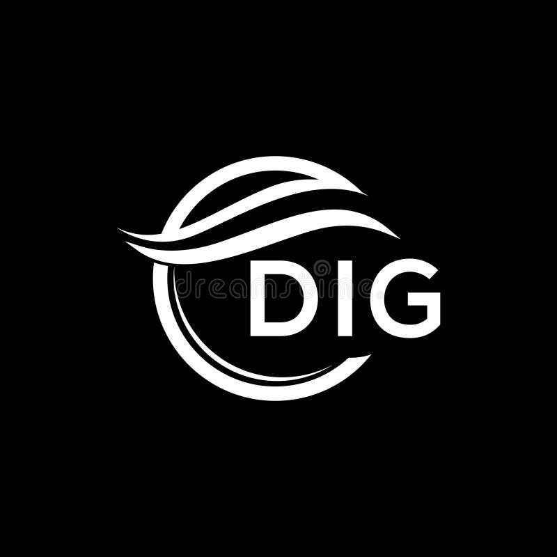 DIG Letter Logo Design on Black Background. DIG Creative Circle Letter ...