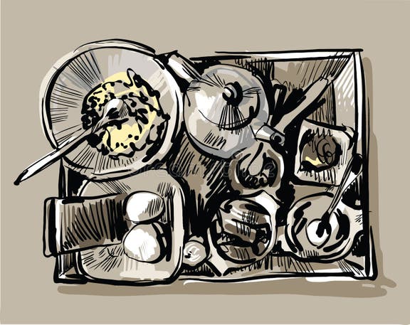 Dig lunch stock vector. Illustration of eggs, glass, breakfast - 20854967