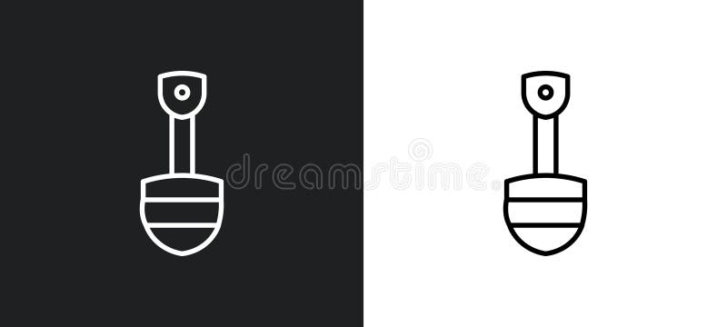 Dig Outline Icon in White and Black Colors. Dig Flat Vector Icon from ...