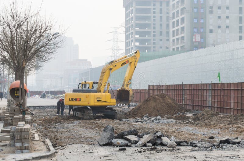 Dig Road Construction imagen de archivo editorial. Imagen de asfalto ...