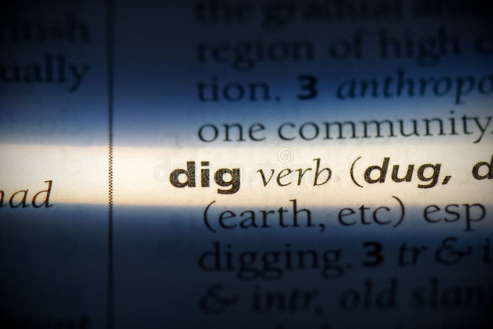 Dig stock image. Image of detail, language, page, minimal - 161578575