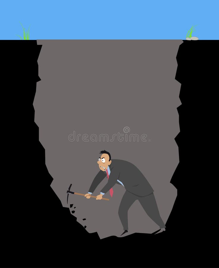 Dig yourself into a hole stock vector. Illustration of work - 80349523