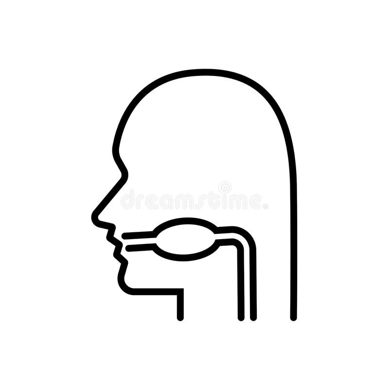 Digesting Thin Icon Vector Isolated on White Stock Vector ...