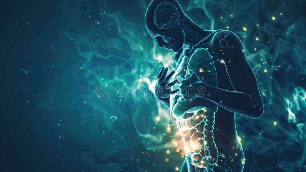 Digestive Issues Symbolizing Poor Nutrition and Modern Food Challenges ...