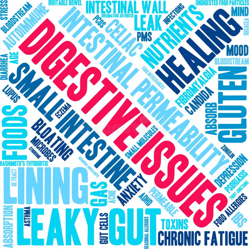 Digestive Issues Word Cloud Stock Vector - Illustration of intestinal ...