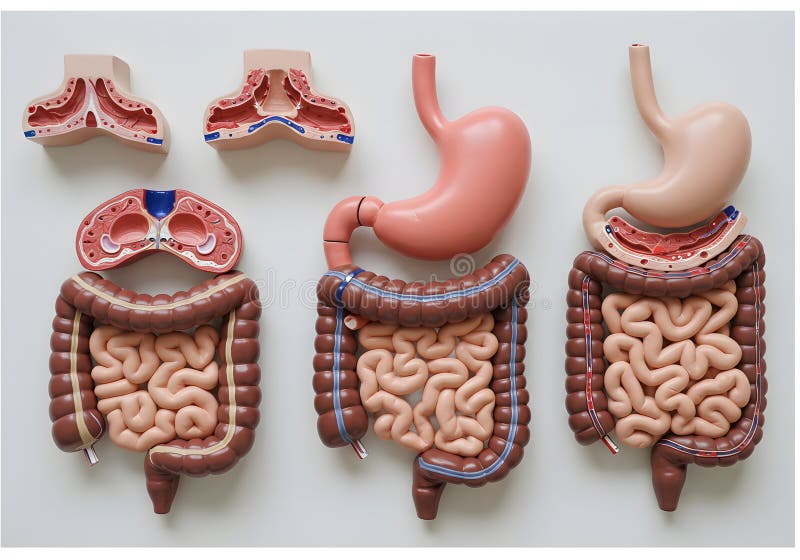 Digestive System Anatomical Models Stock Illustration - Illustration of ...