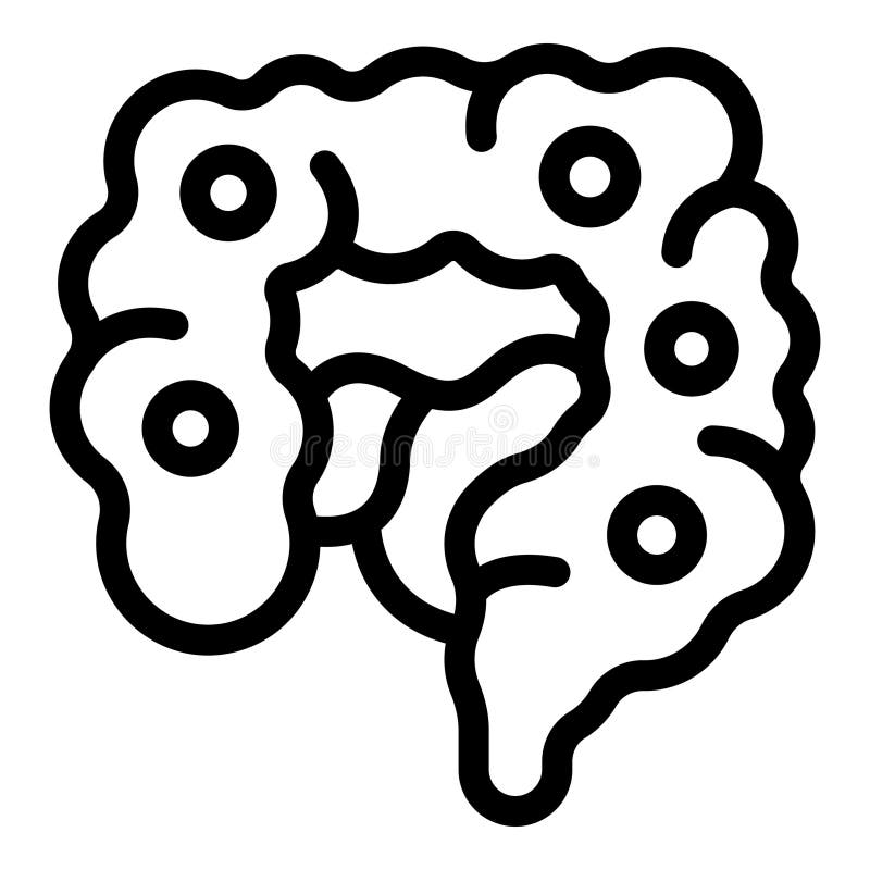Digestive System Icon Outline Vector. Healthy Body Process Stock Vector ...