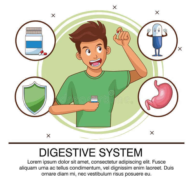 Digestive System Infographic Stock Vector - Illustration of medical ...