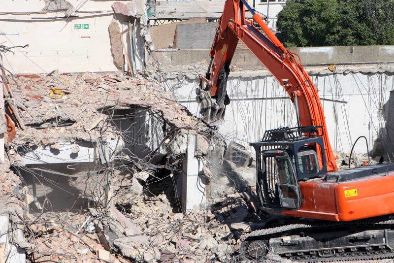 Digger 01 stock photo. Image of cable, orange, grab, demolition - 425002