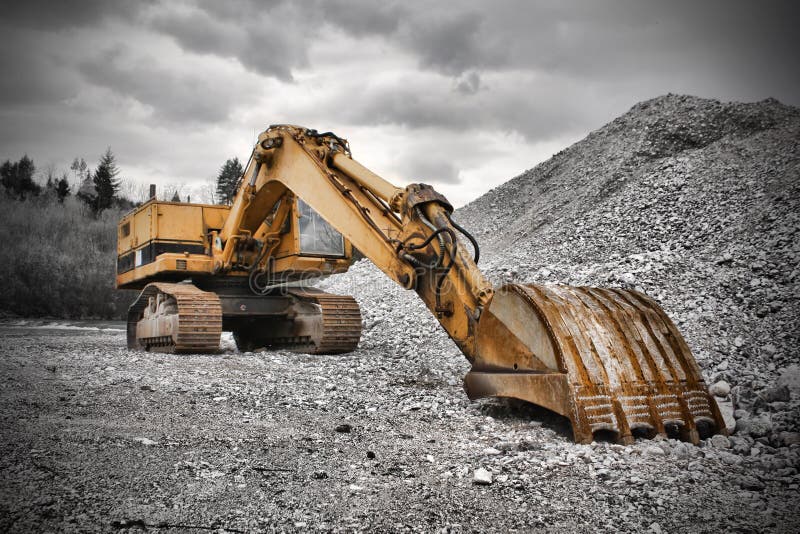 Digger stock photo. Image of excavator, storm, sand, river - 18497476