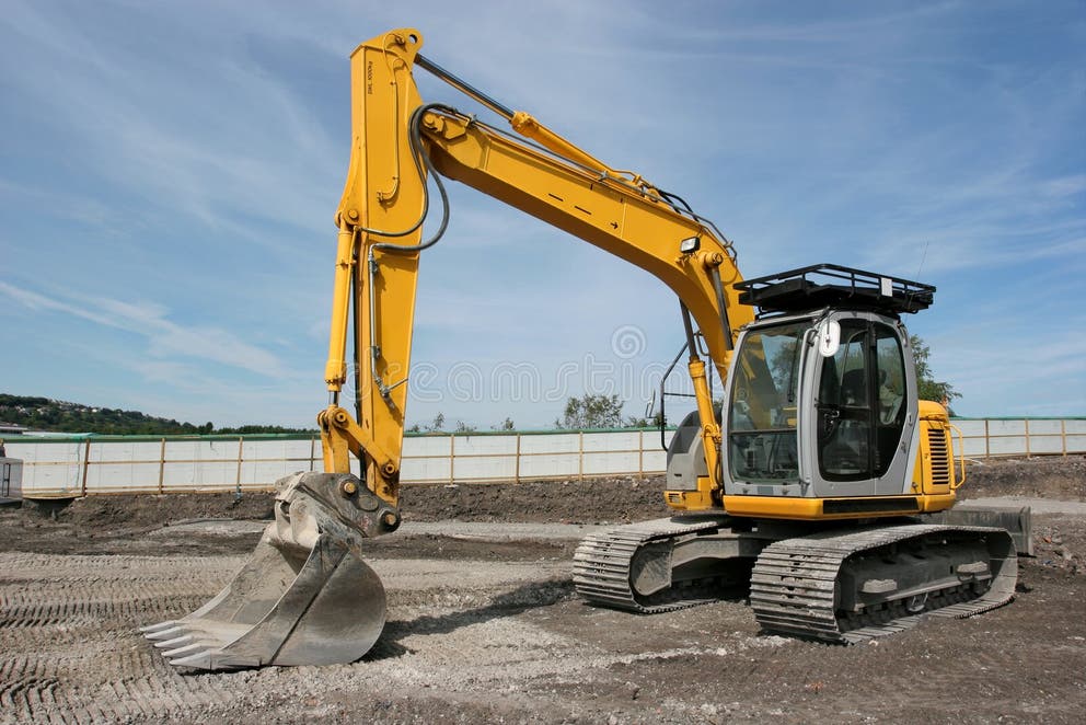 Digger stock photo. Image of idle, earthmover, parking - 3214418