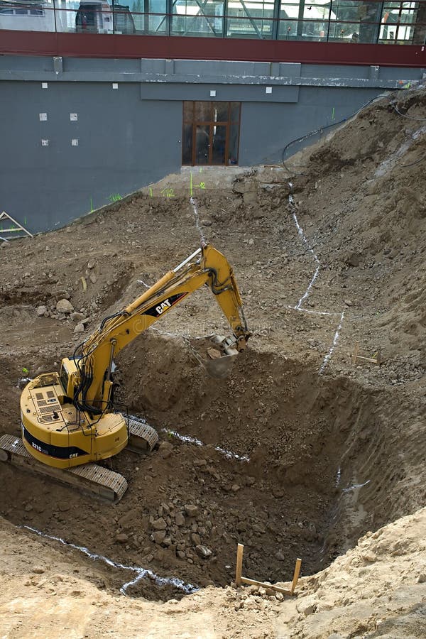 Digger in Action - View from Above Editorial Photo - Image of digger ...