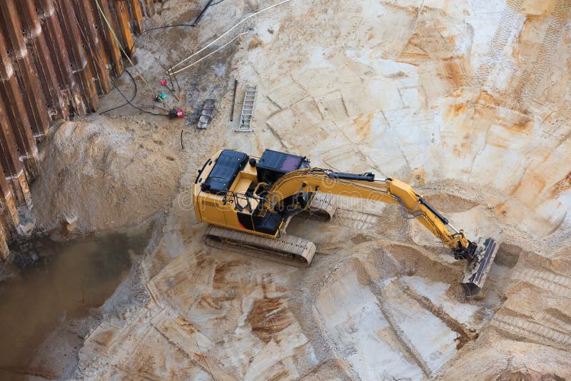 Digger_aerial stock image. Image of ground, aerial, engineering - 209532731