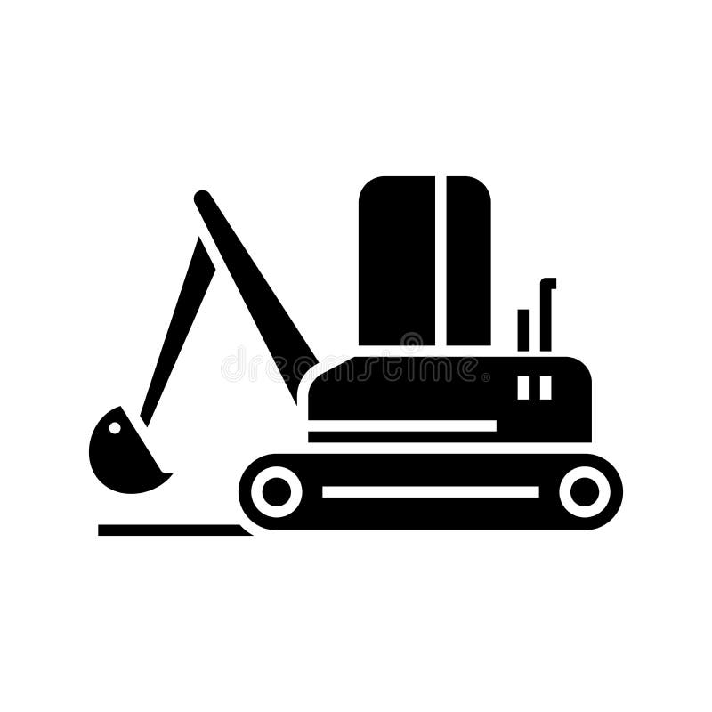 Digger Black Icon, Concept Illustration, Vector Flat Symbol, Glyph Sign ...