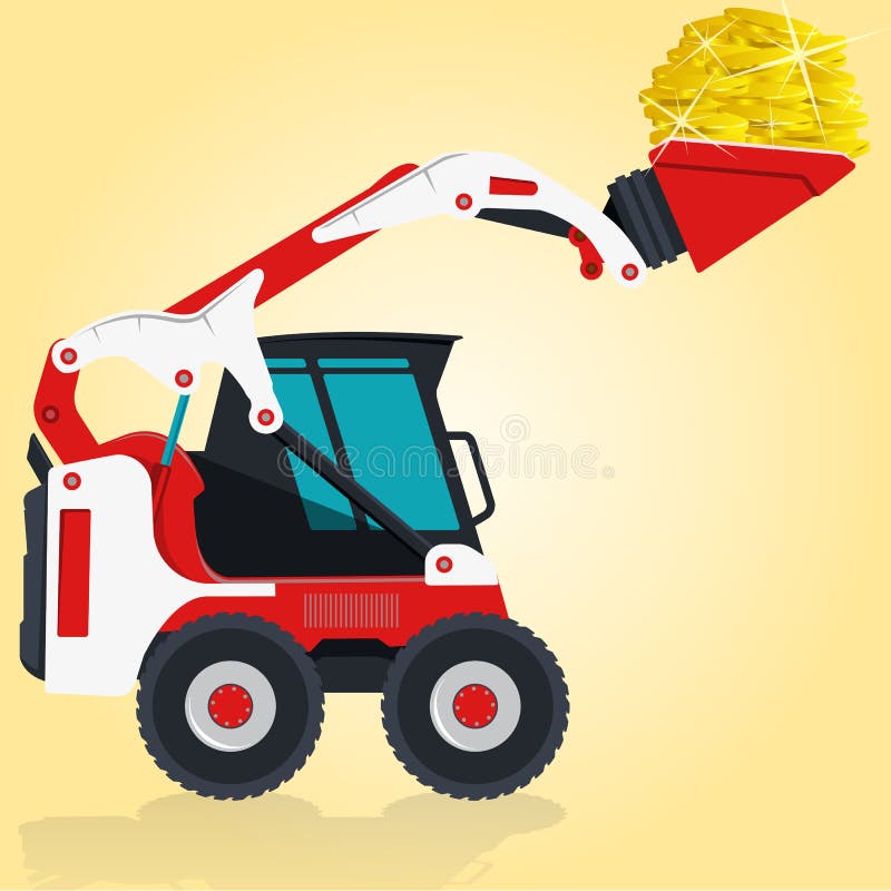 Digger with coins stock vector. Illustration of paving - 52786883