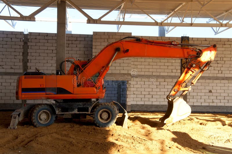 Digger at the Construction Site Stock Photo - Image of construction ...
