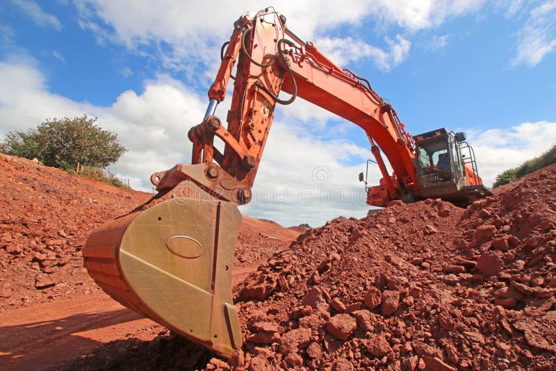 Digger on a Construction Site Editorial Photography - Image of devon ...