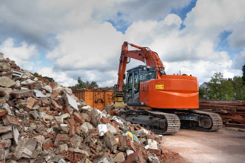 Digger on the Construction Site (HDR) Stock Image - Image of build ...