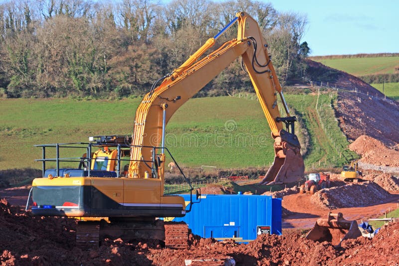 Digger on a Construction Site Stock Image - Image of breaker, stone ...