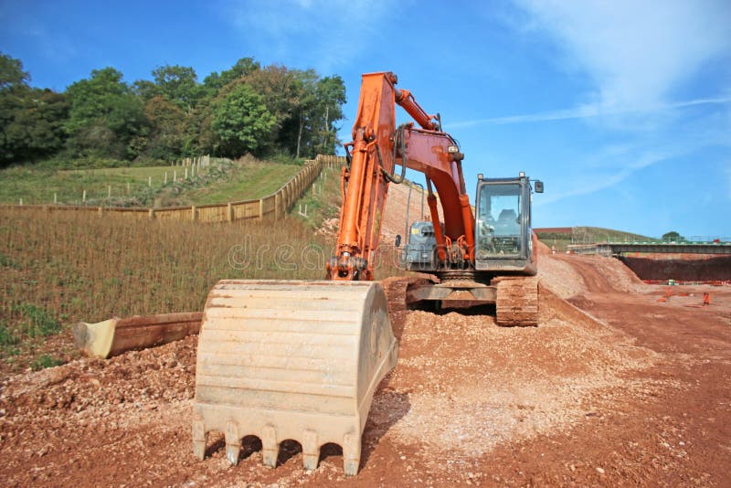 Digger on a Construction Site Stock Image - Image of construction, dump ...