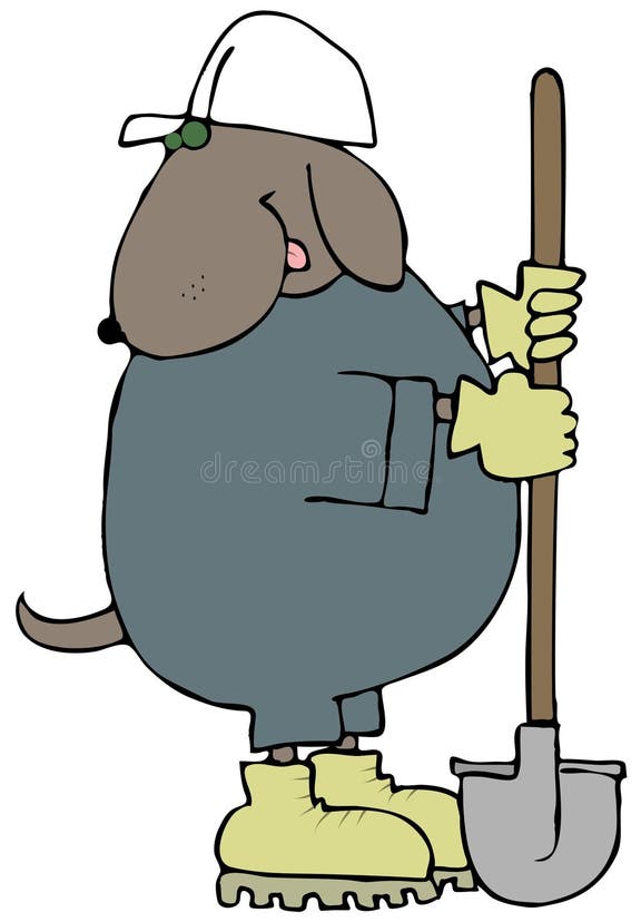 Digger Dog stock illustration. Illustration of coverall - 6289085