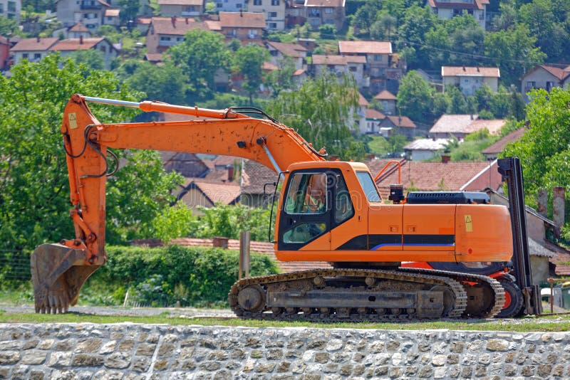 Digger Excavator stock photo. Image of machine, construction - 140408984
