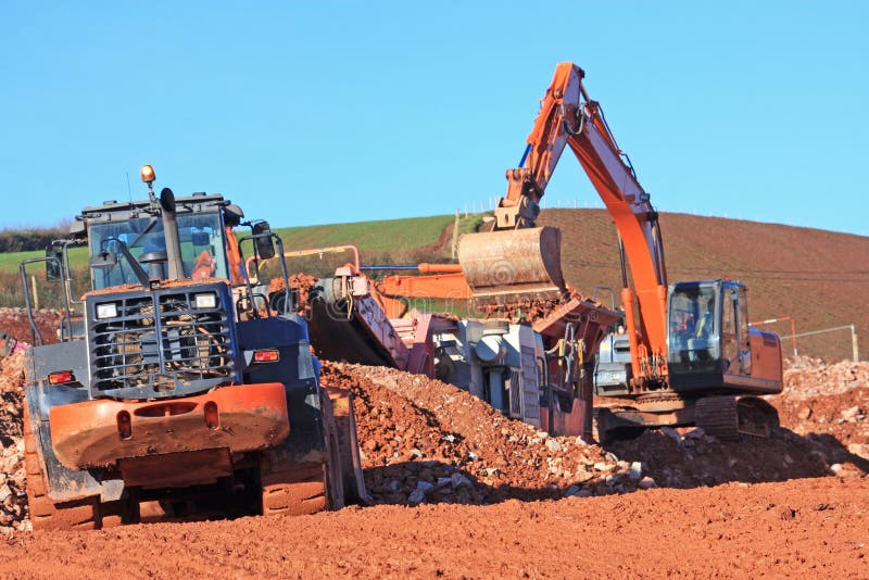Digger and front loader stock image. Image of shovel - 90389659