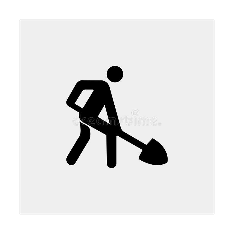 Digger Icon Vector Sign and Symbol Isolated on White Background, Digger ...