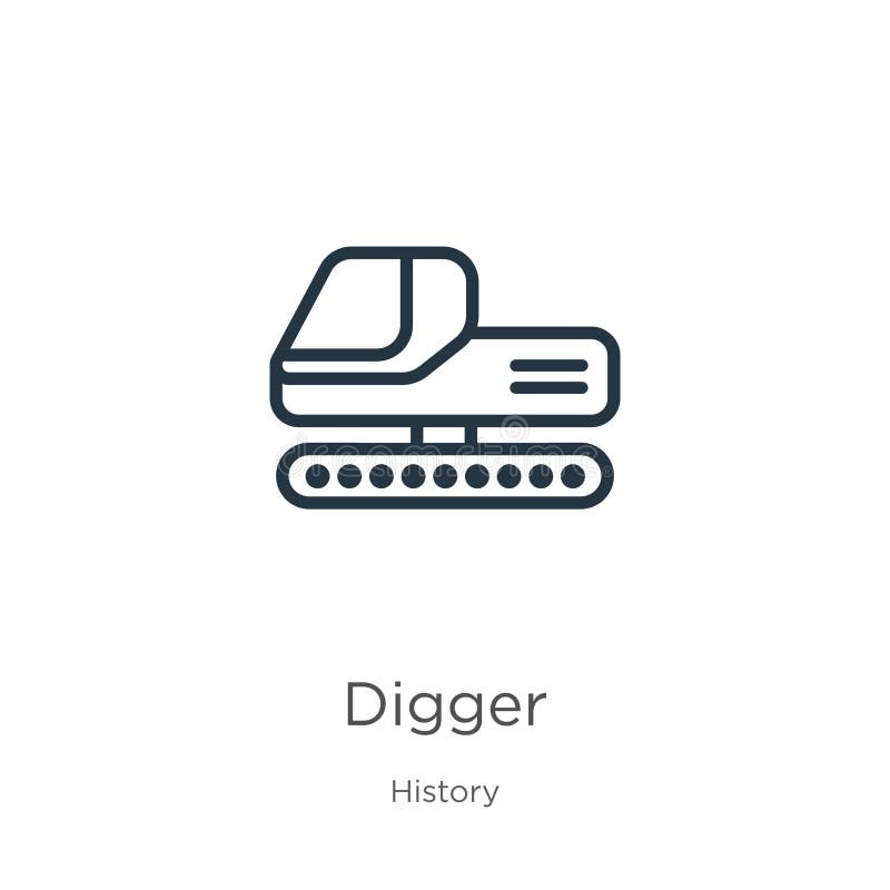 Digger Icon. Simple Line Element Digger Symbol for Templates, Web ...