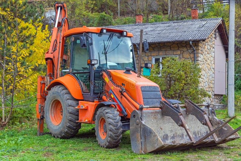 Digger Loader Machine stock photo. Image of fork, lifting - 237082810