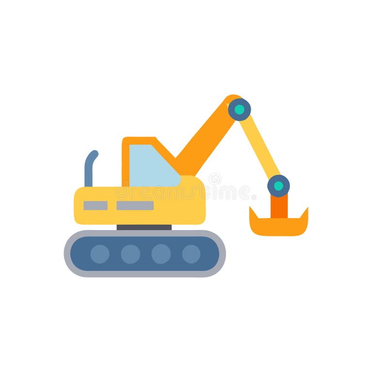 Digger Machine Icon for Earthmoving Operations Stock Photo ...