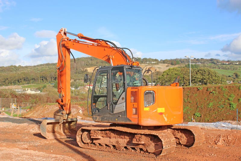 Digger on a Construction Site Editorial Photography - Image of digger ...