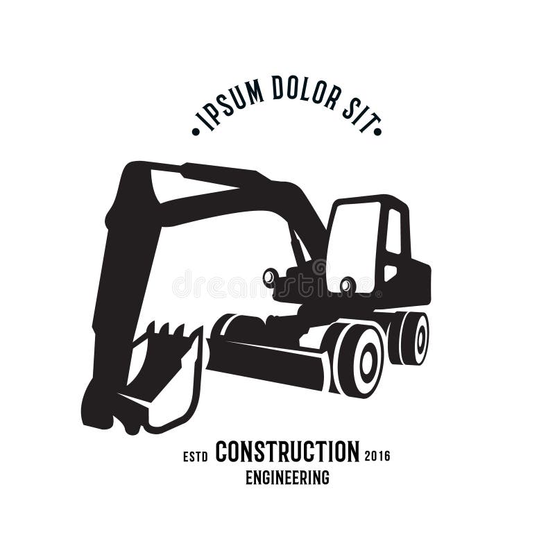 Digger Tractor Emblem Abstract Stock Vector - Illustration of machinery ...