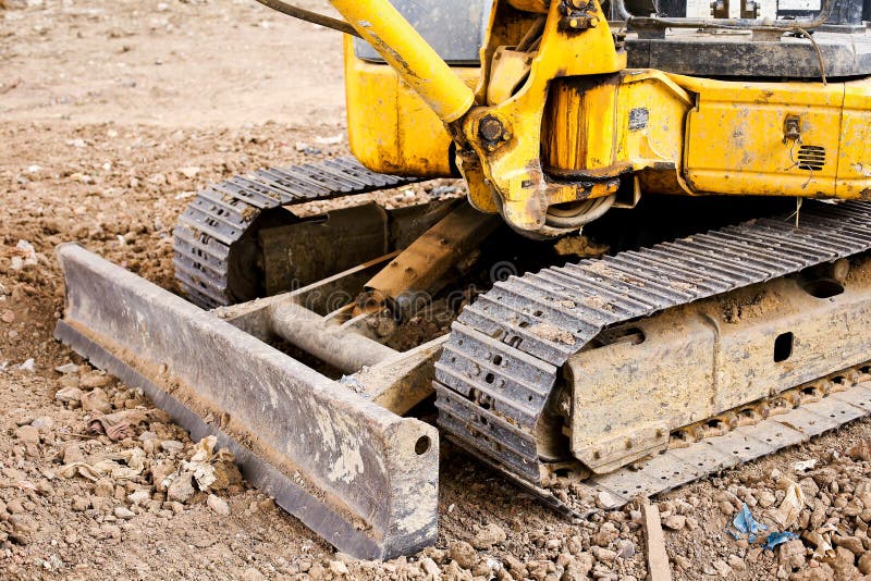 Digger tractor, stock photo. Image of ground, houses - 95945232