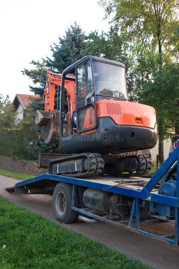Digger on the Truck stock photo. Image of vertical, black - 10382714