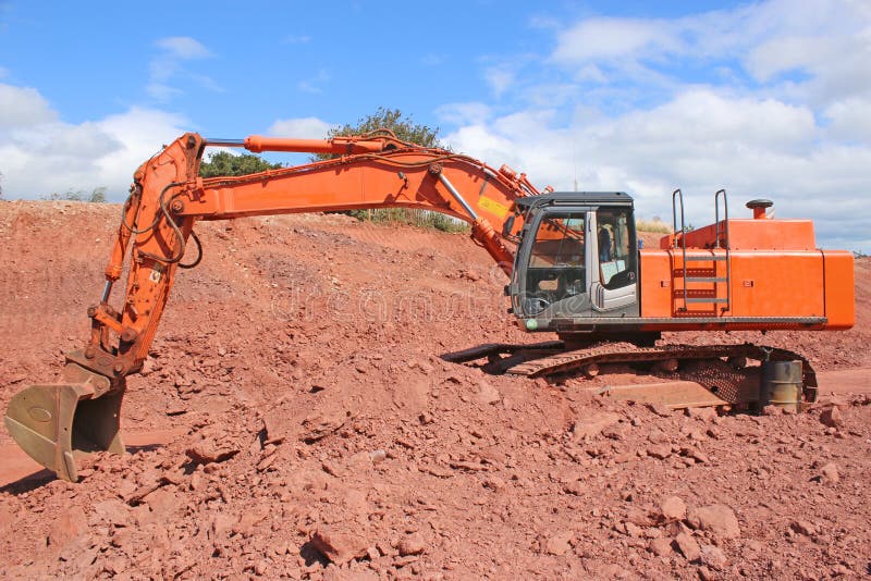 Digger at work stock image. Image of roadworks, plant - 121552089