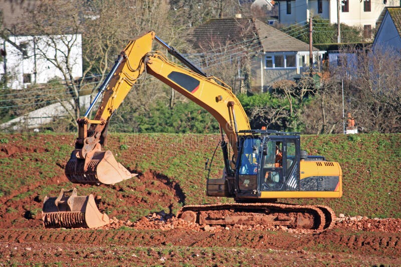 Digger working stock image. Image of building, stone - 94072535