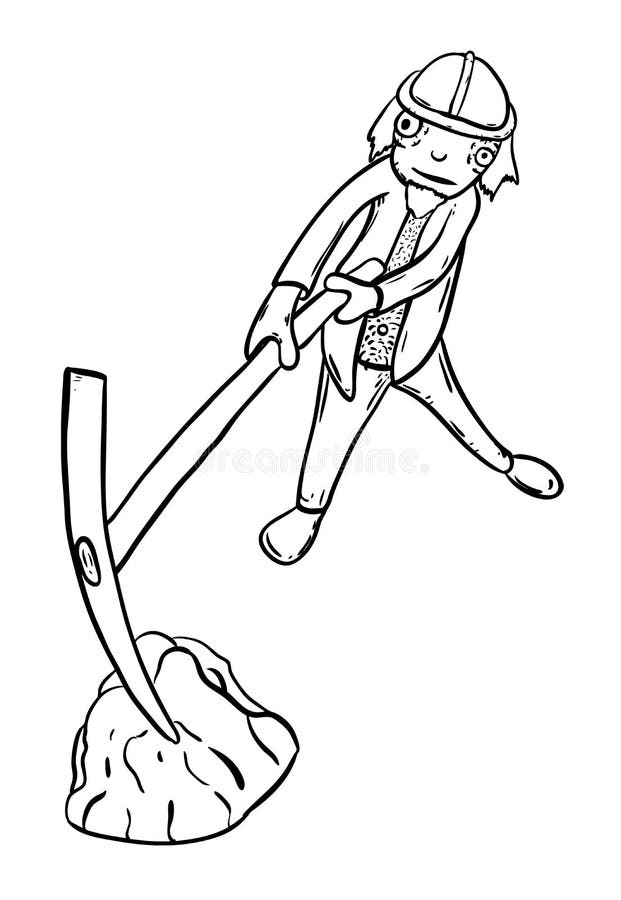 Digger stock vector. Illustration of style, charcoal - 62781658