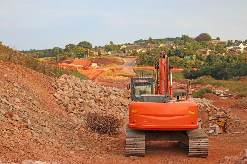 Digger on a Construction Site Editorial Stock Photo - Image of digger ...
