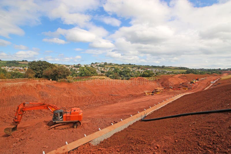 Digger at work stock photo. Image of heavy, building - 111566014