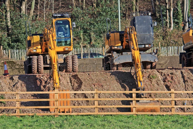 Diggers stock image. Image of swing, truck, works, tracks - 51686617