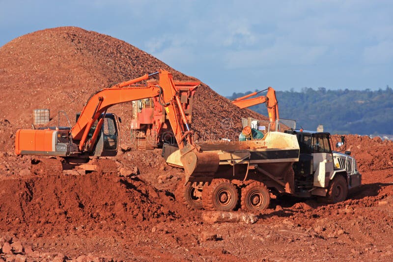 Diggers and Dump Truck stock image. Image of stone, hydraulic - 51081699
