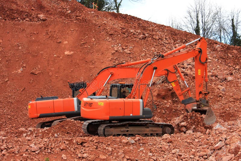 Diggers stock photo. Image of roadworks, dump, rock, tracks - 39391704